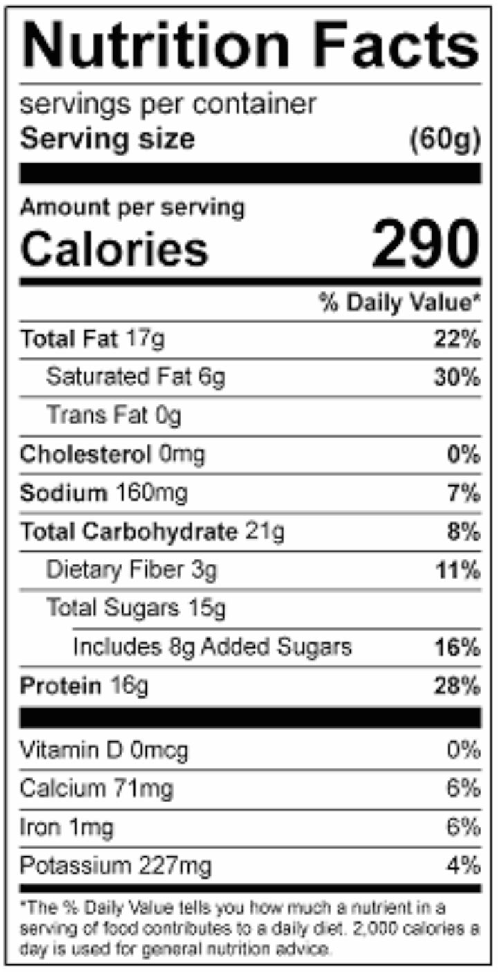 Peanut Powder 6.5oz Nutrition Facts | Crazy Richard's